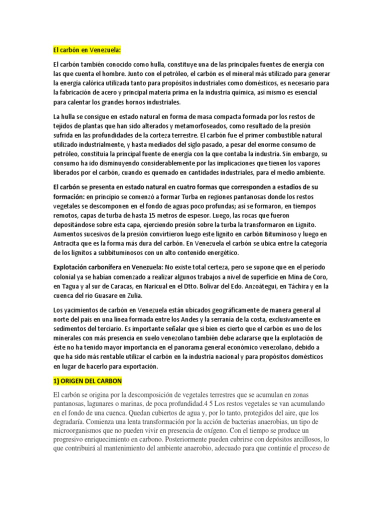 El Carbon | PDF | Minería | Carbón