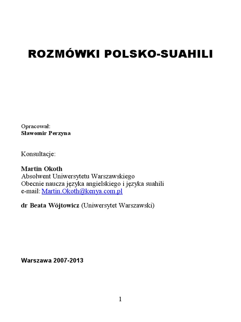 Rozmowki Polsko-Suahili | PDF