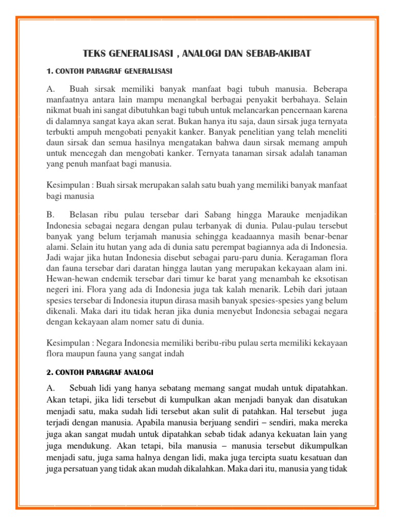 Teks Generalisasi | PDF