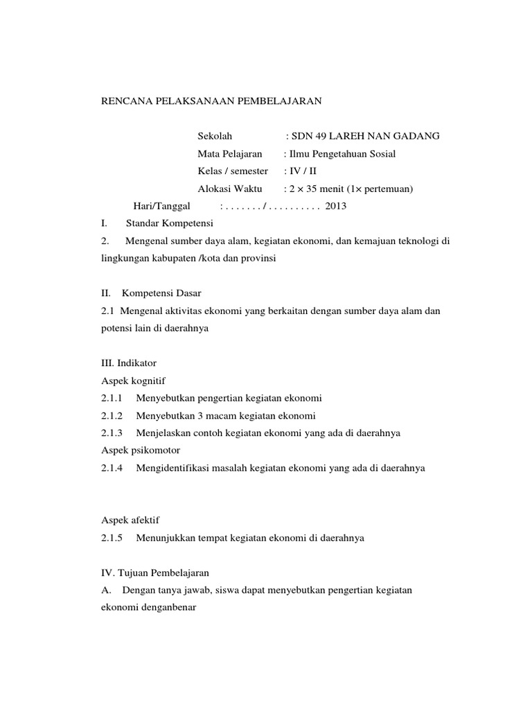 Contoh RPP Inkuiri | PDF