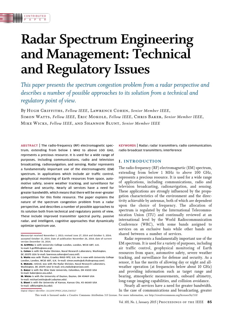 Radar Spectrum | PDF | Radar | Radio Spectrum