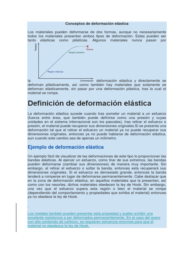 Conceptos de Deformación Elástica | PDF | Elasticidad (Física ...