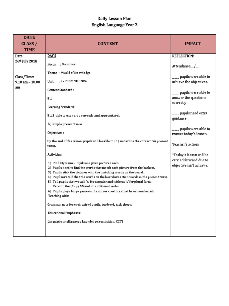 RPH Cefr | PDF | Lesson Plan | English Language