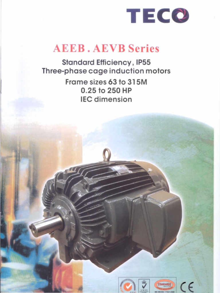 Teco Fan Motor Aeeb and Aevb Series | PDF | Bearing (Mechanical ...