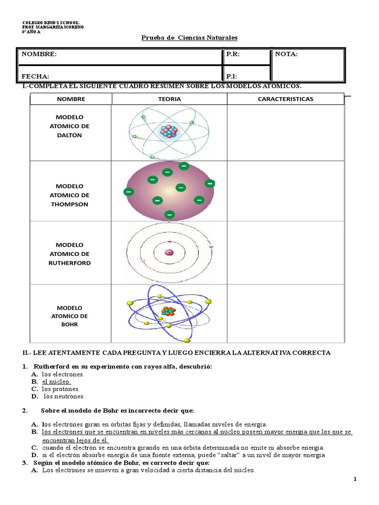 Modelo Atomico | PDF | Átomos | Núcleo atómico