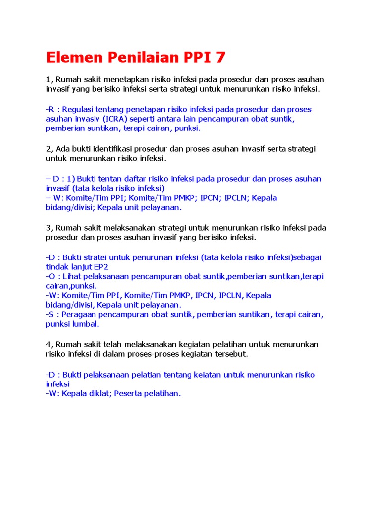 Elemen Penilaian PPI 7 | PDF