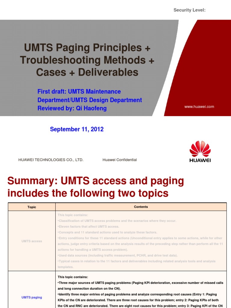 UMTS Paging | PDF | Troubleshooting | Computer Network