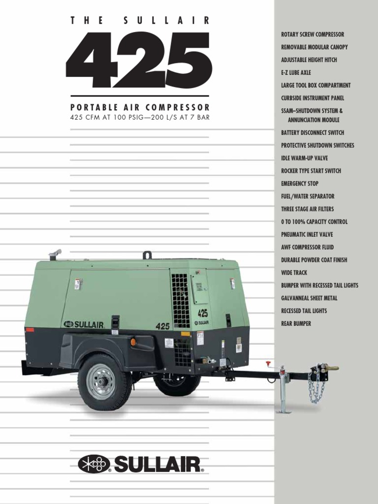 Manual Compresora Sullair 425 | PDF | Engines | Vehicles