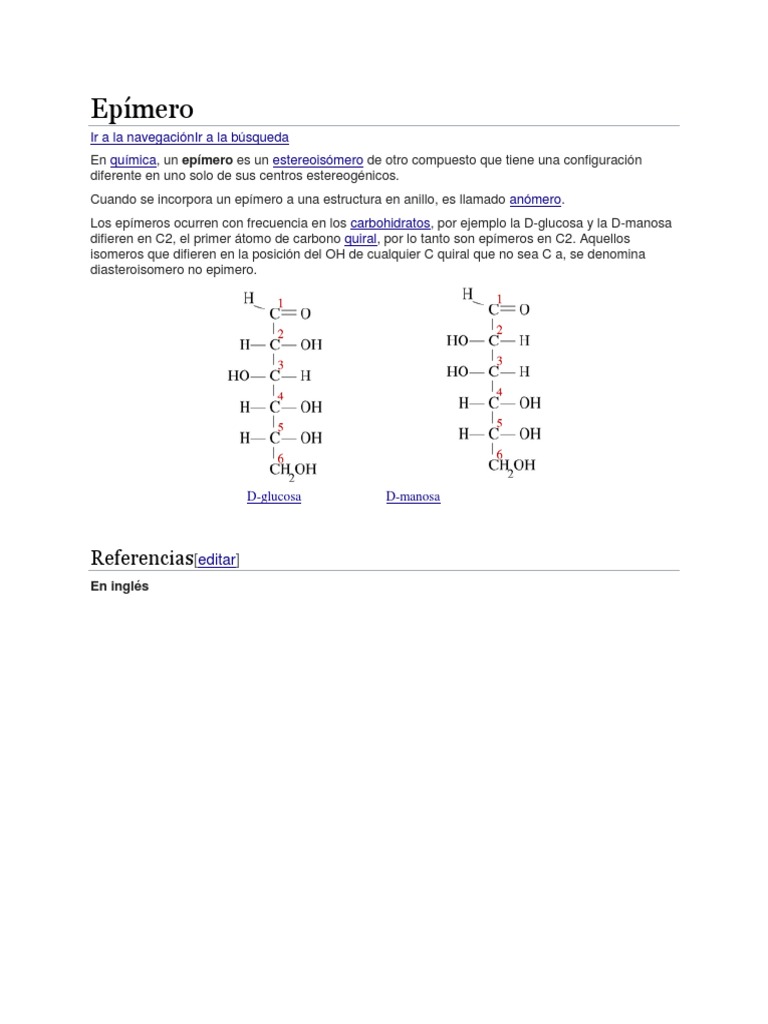 Epimero - Estereoisomeros | PDF