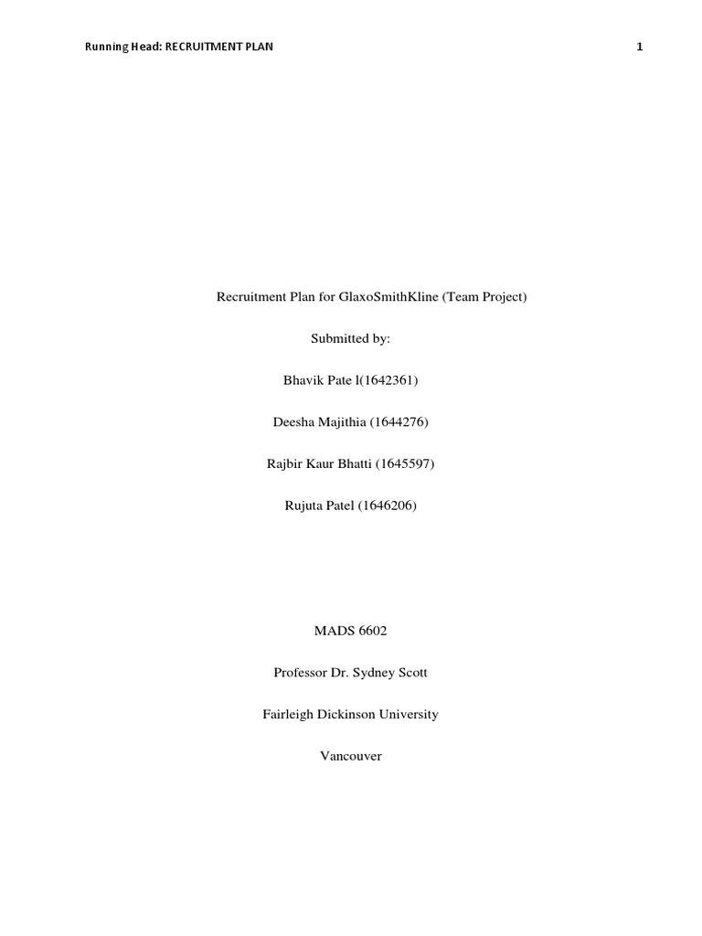 Introduction of GSK | PDF | Recruitment | Glaxo Smith Kline