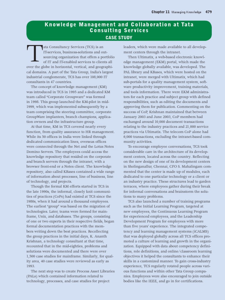Knowledge Management at TCS | PDF | Knowledge Management | Ibm Notes