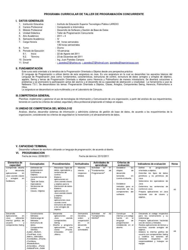 Sila Bo Taller Program Ac I On Concurrent e | PDF | Java (lenguaje de programación) | Herencia ...
