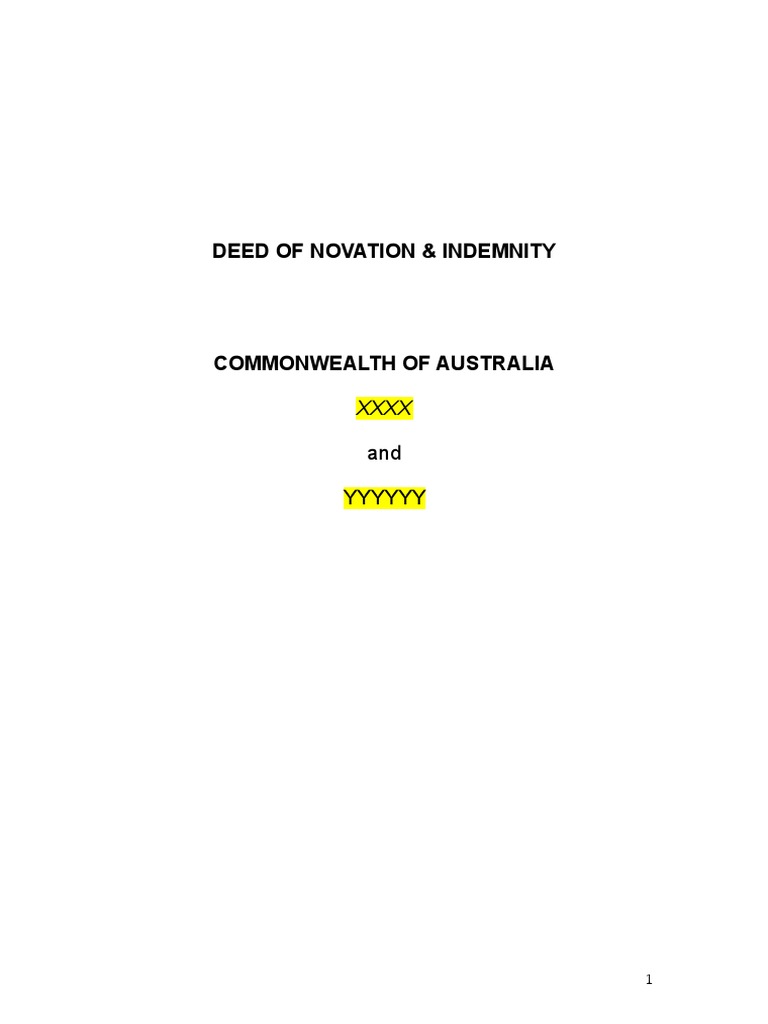Sample Deed Novation | PDF | Virtue | Common Law