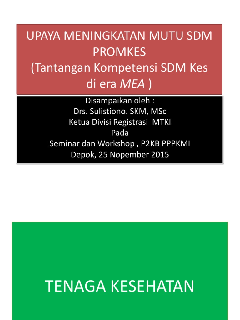 Kebijakan Registrasi Dan Sertifikasi Tenaga Kesehatan Pppkmi | PDF