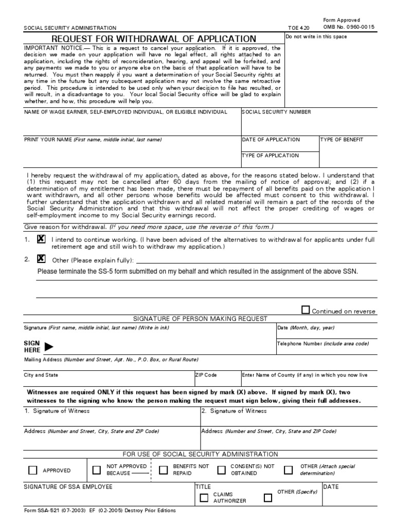 Withdraw of Ssec | PDF | Social Security Administration | Social ...