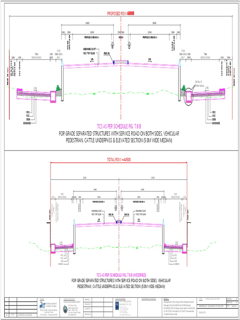 For Grade Separated Structures With Service Road On Both Sides ...