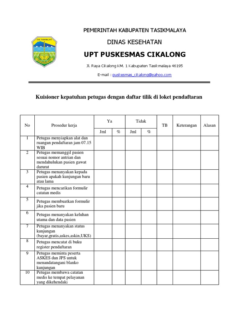 Daftar Tilik Pendaftaran | PDF