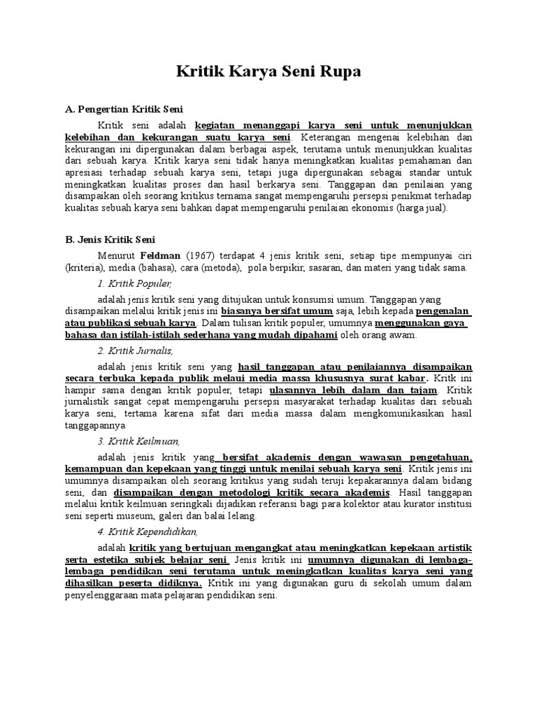 Kritik Karya Seni Rupa | PDF