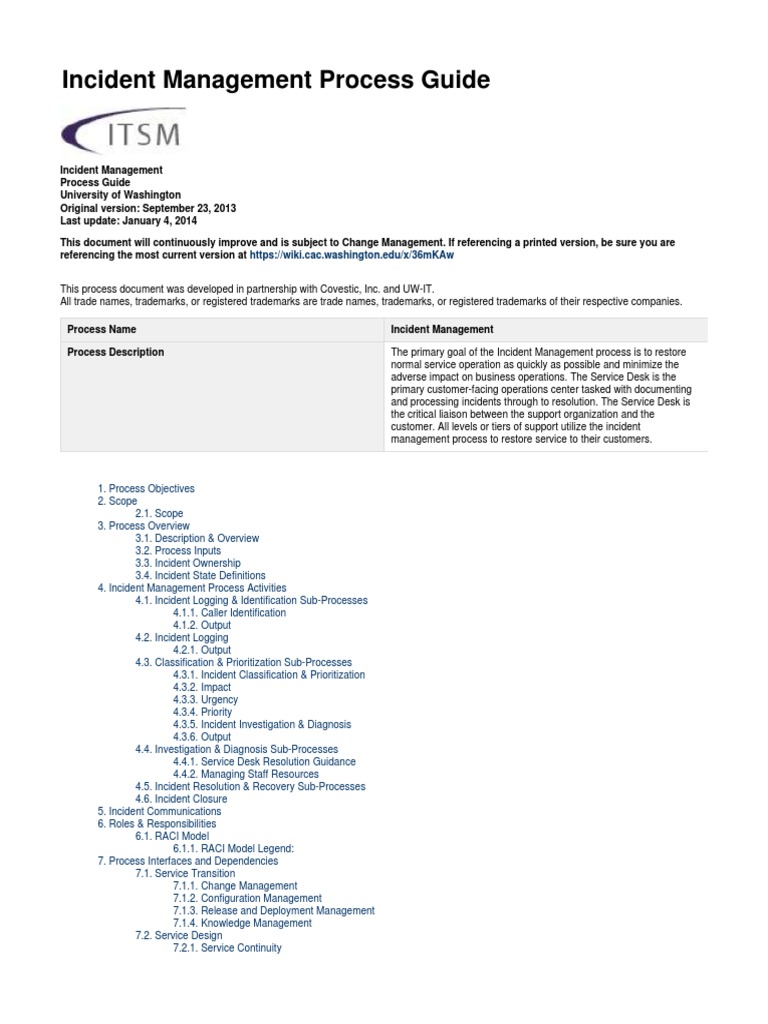 Incident Management Process Guide | Download Free PDF | Incident ...