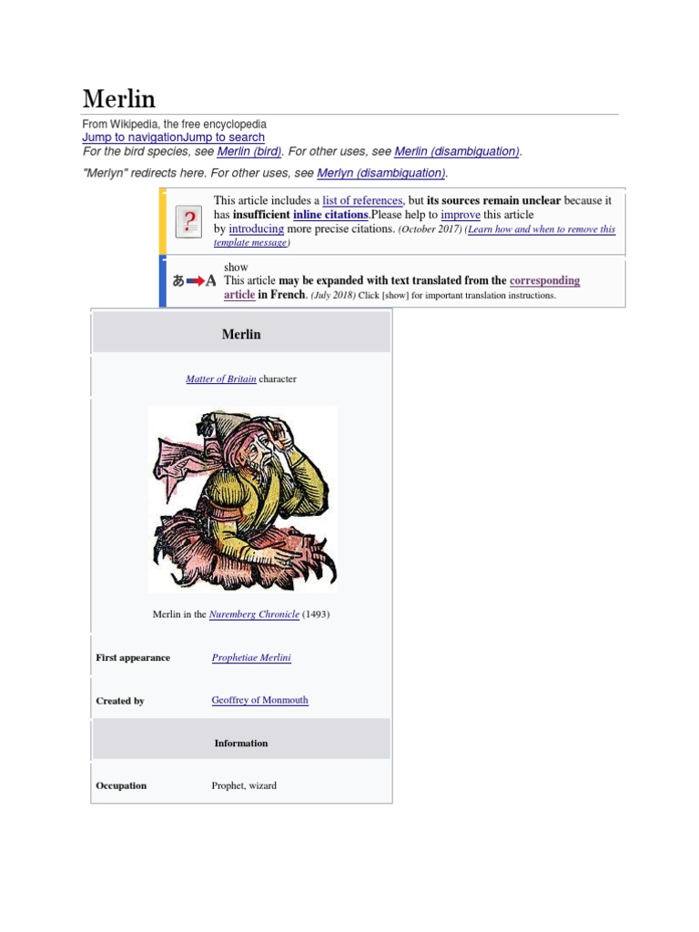Merlin: Jump To Navigationjump To Search | PDF | Merlin | Medieval Legends