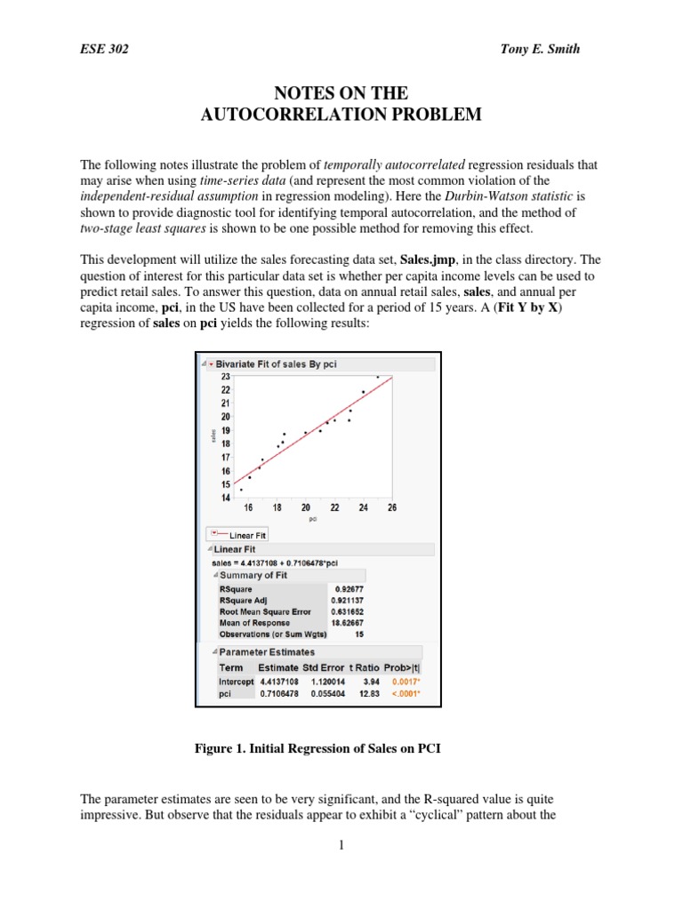 Autocorrelation Notes | PDF | Errors And Residuals | Autocorrelation