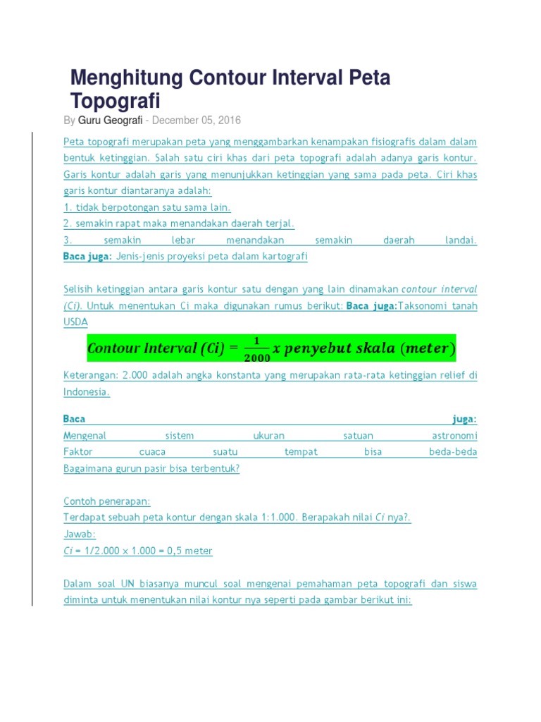 Menghitung Contour Interval Peta | PDF