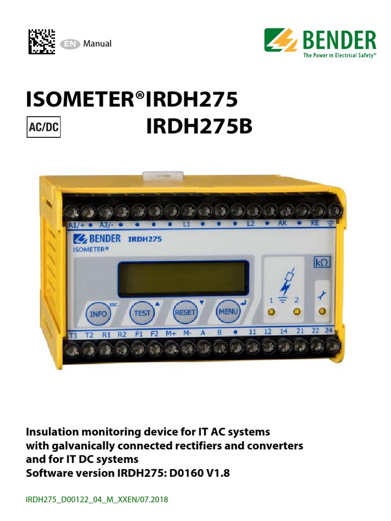 Isometer®Irdh275 IRDH275B: Manual | PDF | Rectifier | Switch