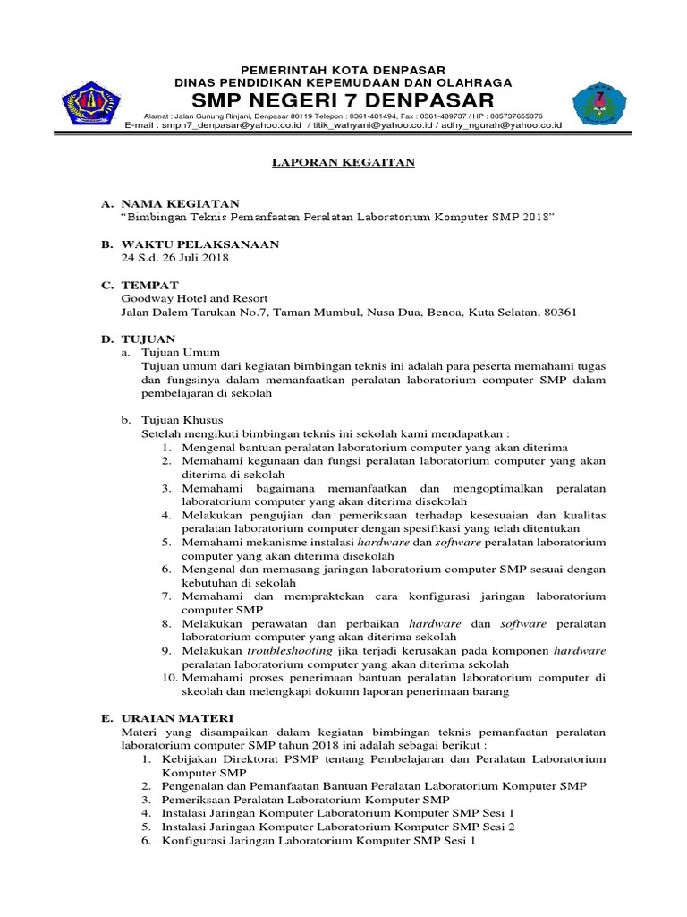 Laporan Bimtek | PDF