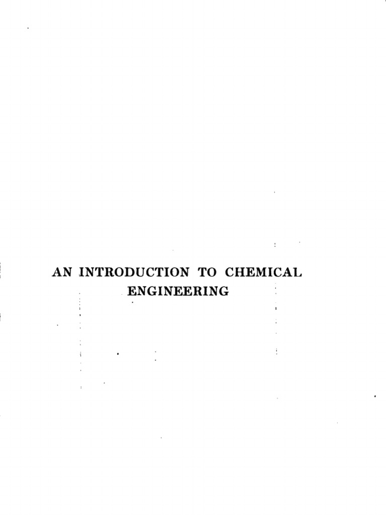 An Introduction To Chemical Engineering | PDF