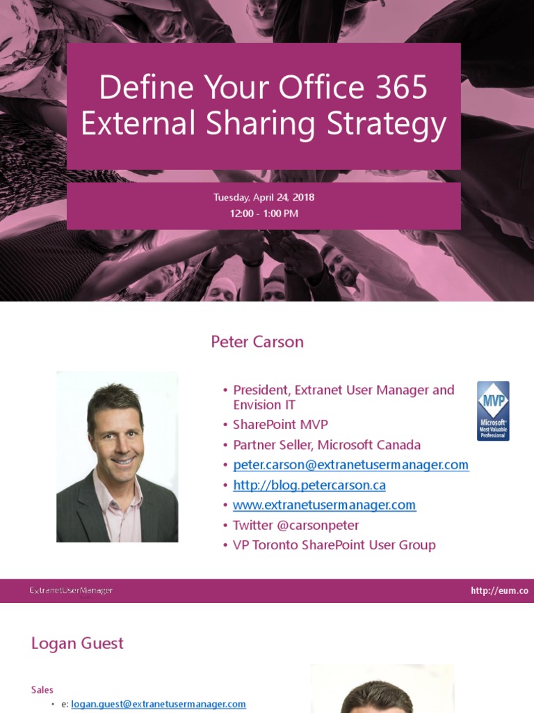 Webinar 2018 04 24 Define Your Office 365 External Sharing Strategy PDF ...