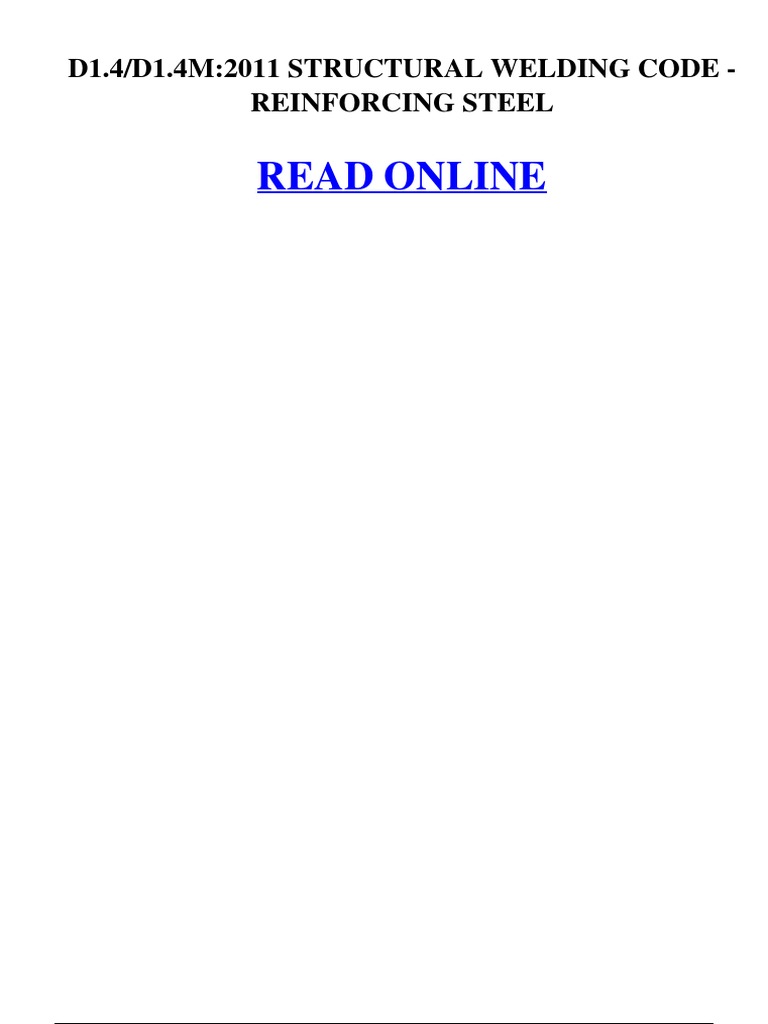 AWS D1.4/D1.4M:2011 Welding Code Guide | PDF | Welding | Construction
