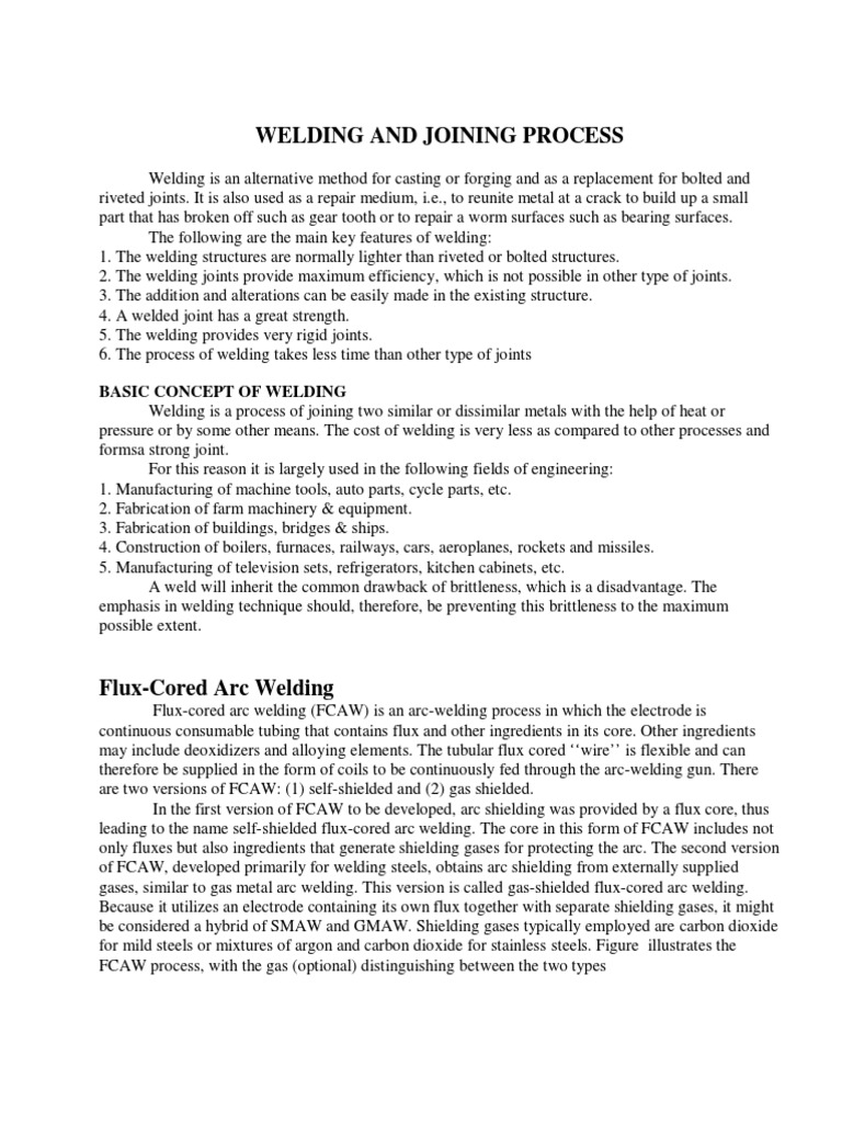 Welding and Joining Process: Basic Concept of Welding | PDF | Welding ...