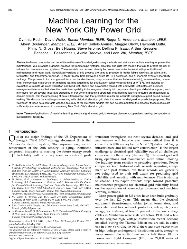 Machine Learning for NYC Power Grid Maintenance | PDF | Machine ...