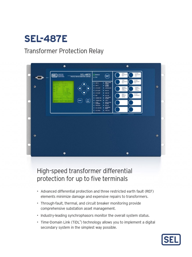 SEL-487E: Transformer Protection Relay | PDF | Electrical Substation ...