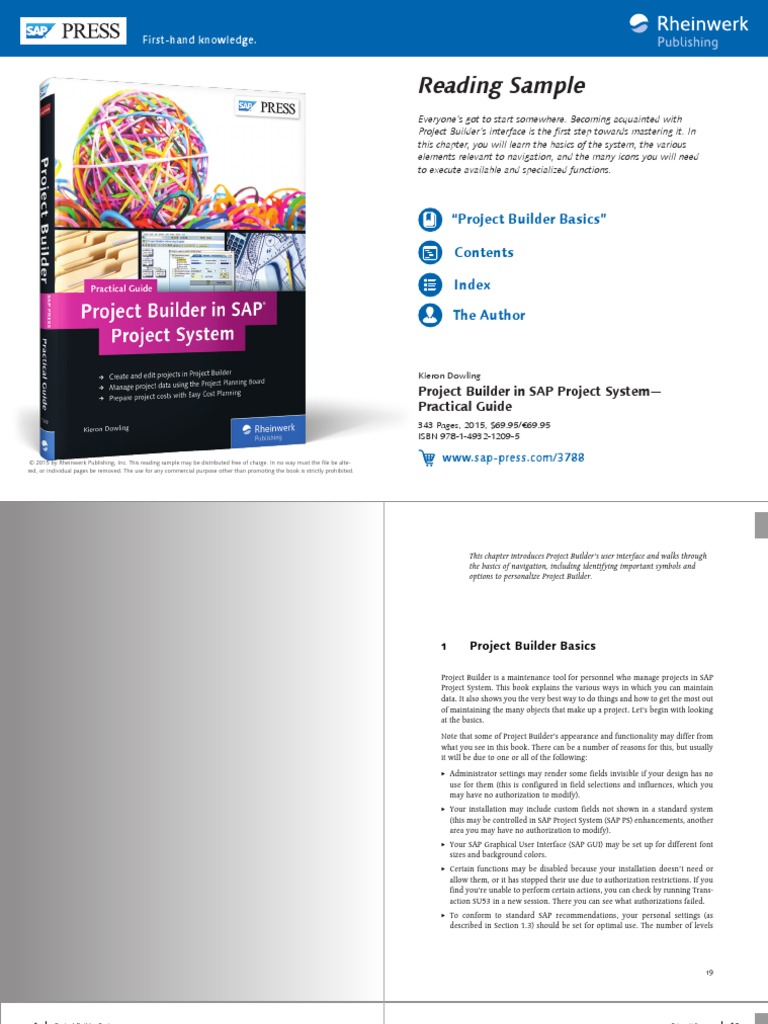Reading Sample SAPPRESS 1209 Project Builder in SAP Project System PDF | PDF | Icon (Computing ...