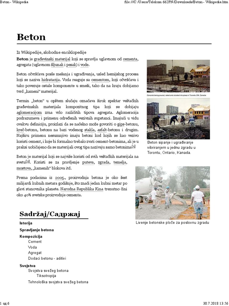Beton - Wikipedia | PDF