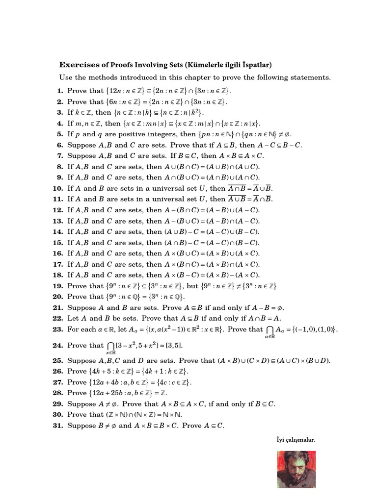 Exercises: of Proofs Involving Sets (Kümelerle Ilgili İspatlar) | PDF | Number Theory | Discrete ...
