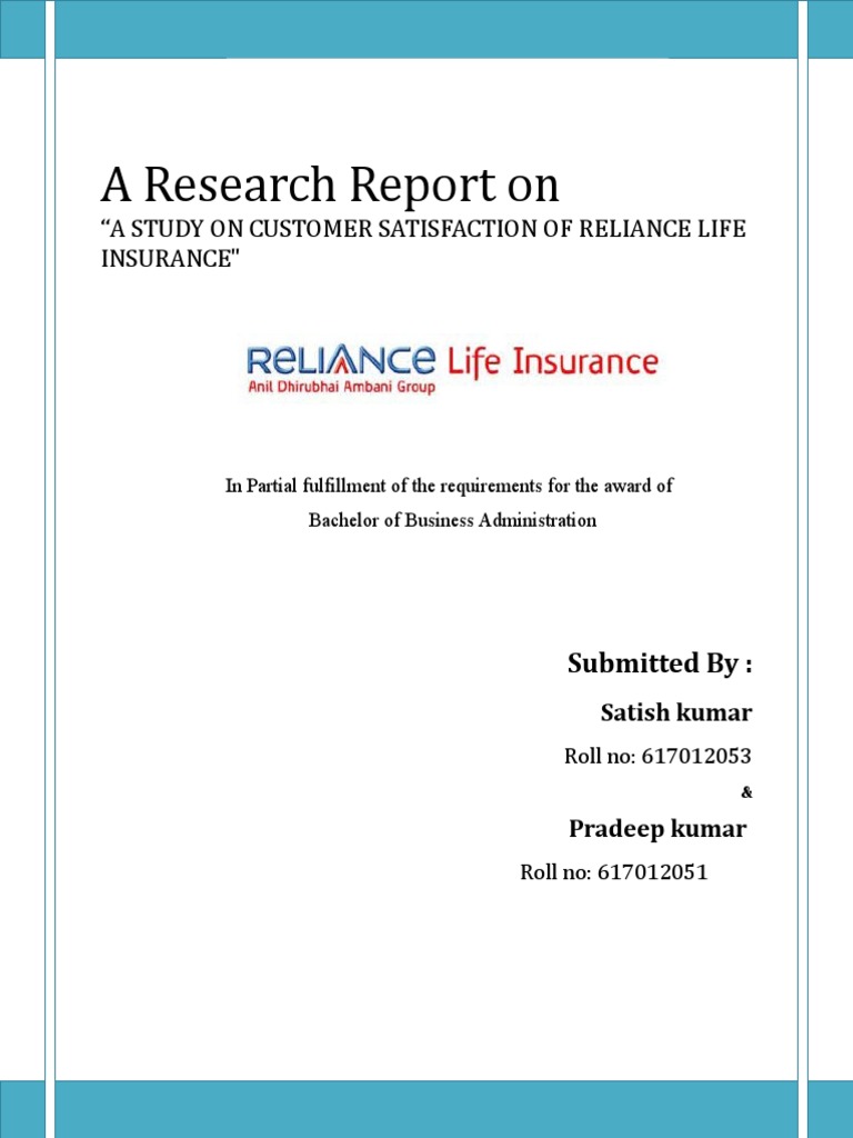 Study On Customer Satisfaction..................... | PDF | Insurance ...