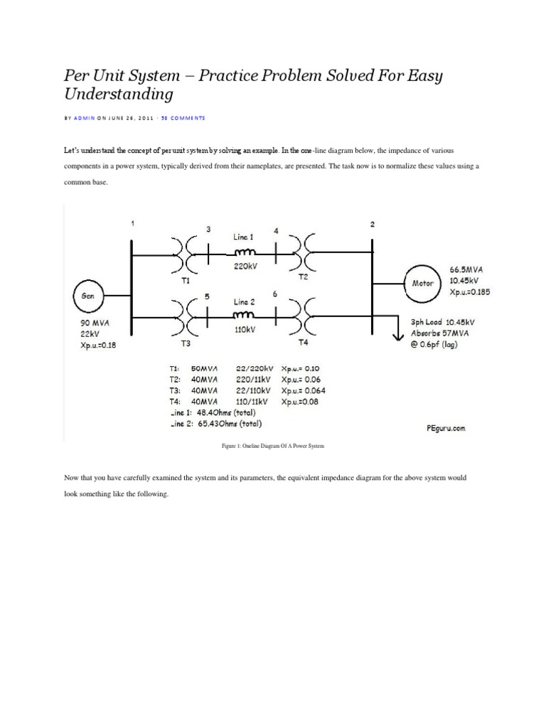 Per Unit System - Practice Problem Solved For Easy Understanding | PDF | Electrical Impedance ...