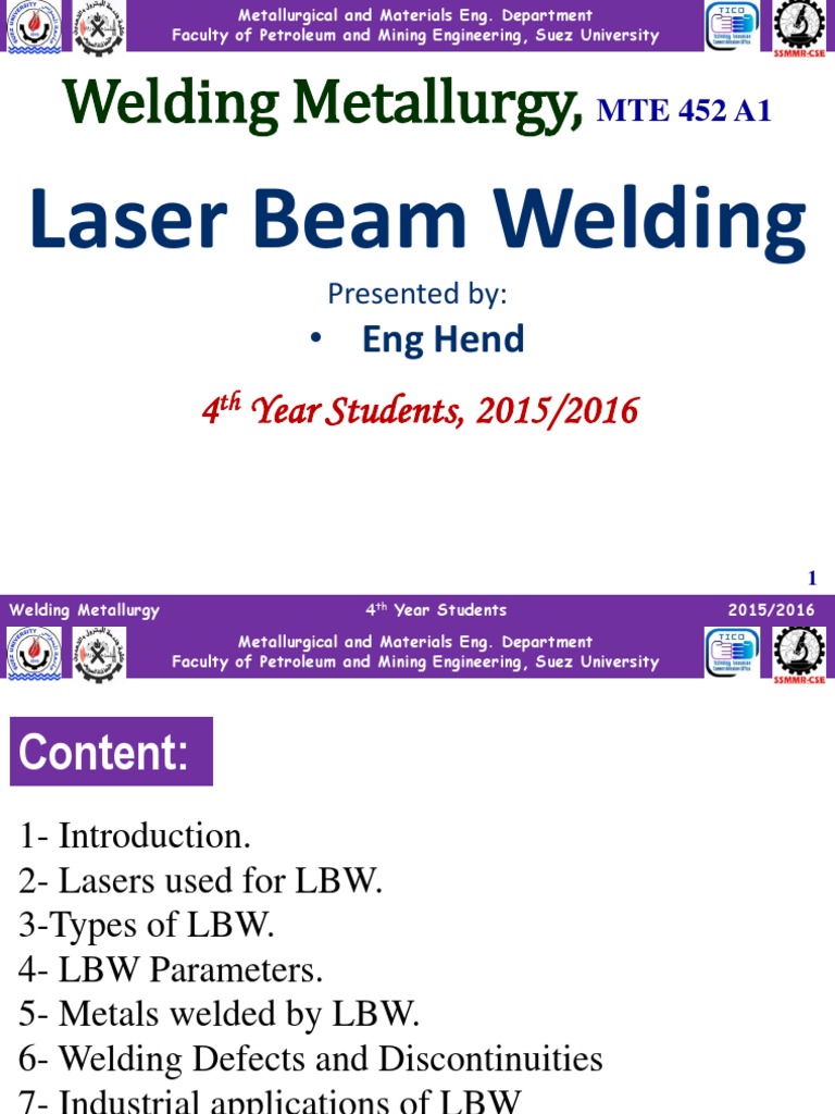 Laser Beam Welding | PDF | Laser | Welding