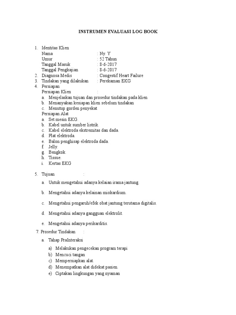 Prosedur Perekaman EKG Ny. Y | PDF