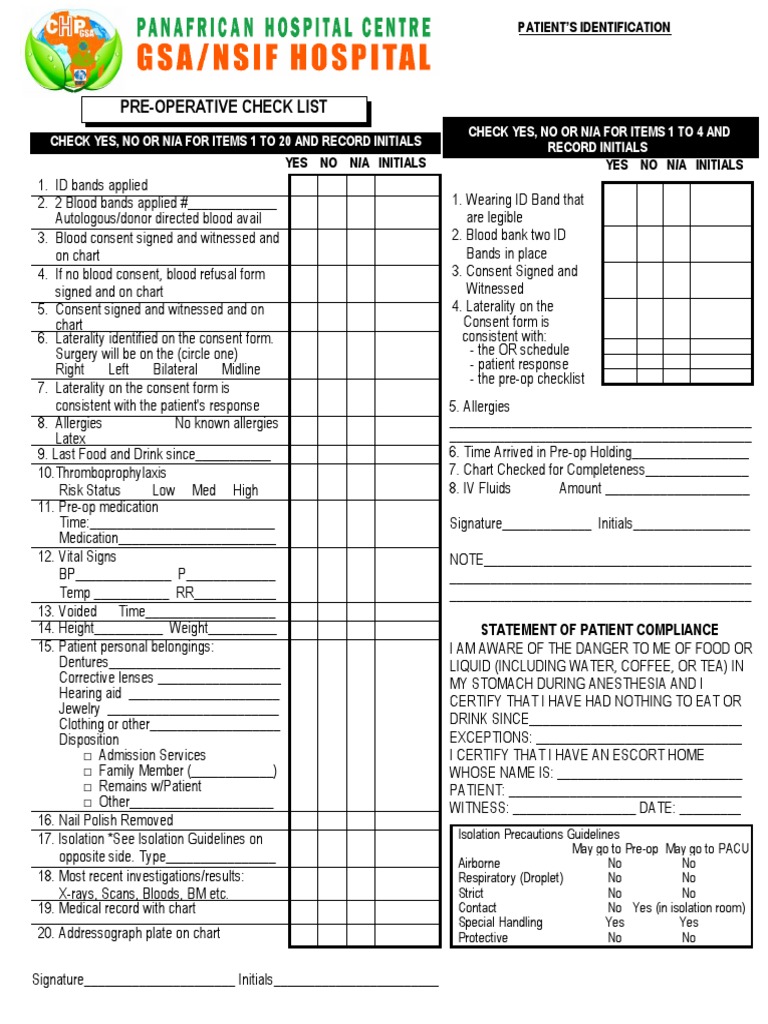 Surgical Safety Checklist | PDF | Surgery | Health Care