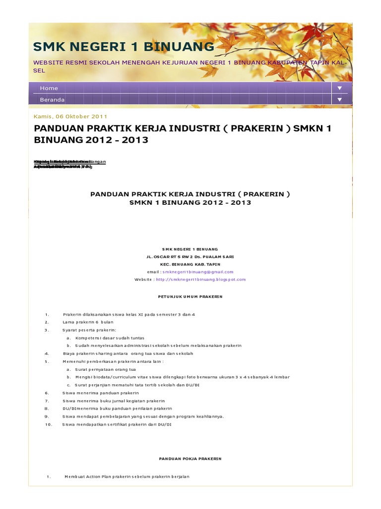 Panduan Praktik Kerja Industri Prakerin - HTML PDF | PDF