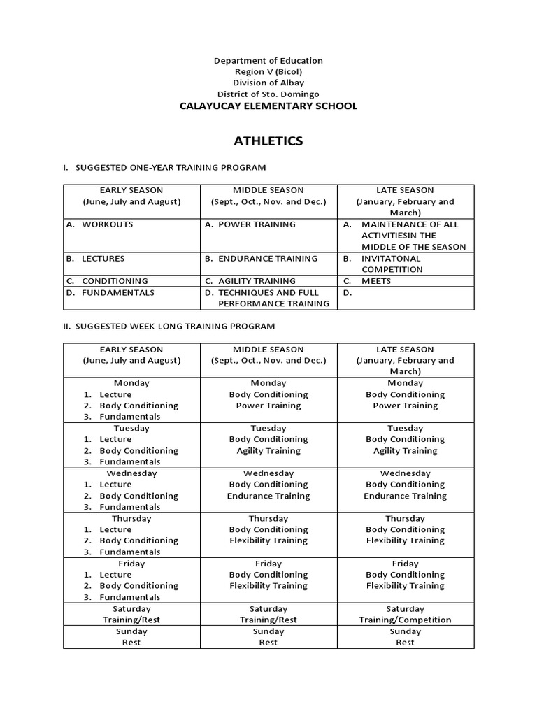 Athletics Training Design | PDF | Hobbies | Sports