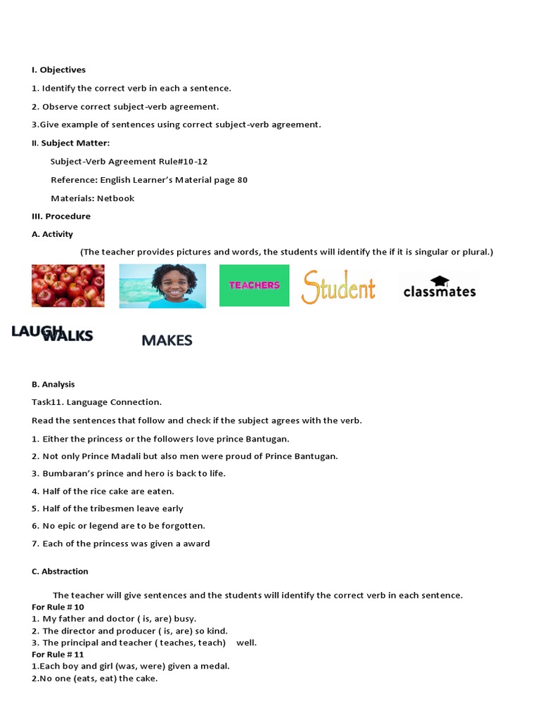 Lesson Plan For Observation | PDF | Verb | Epic Poetry