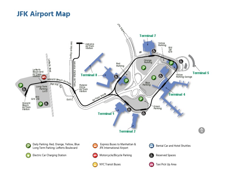 JFK Airport Map: Terminal 7 | PDF | Transport | Port Authority Of New ...