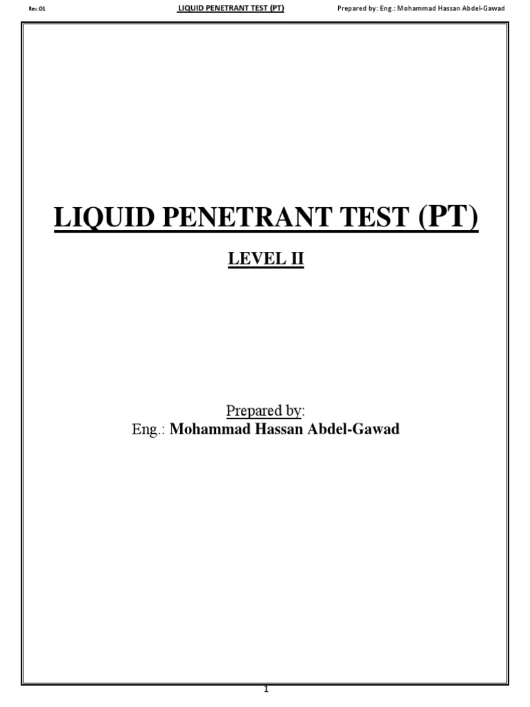 Liquid Penetrant Test: Level Ii | PDF | Industrial Processes | Physical ...