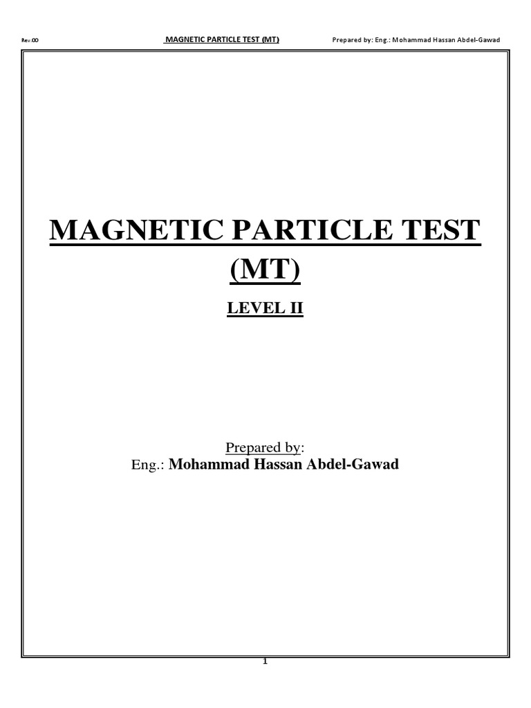 Magnetic Particle Test (MT) : Level Ii | PDF | Magnetic Field ...