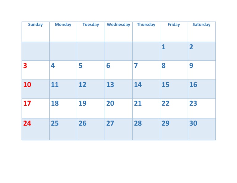 Sunday Monday Tuesday Wednesday Thursday Friday Saturday | PDF