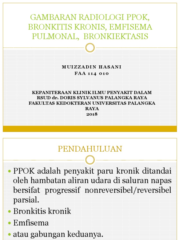 Gambaran Radiologi Ppok, Bronkitis Kronis, Emfisema | PDF